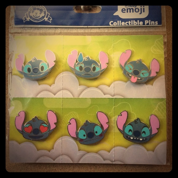 Disney | Other | Disney Stitch Emoji Pin Set | Poshmark